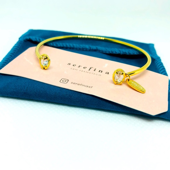 Serefina | Jewelry | Serefina 4k Gold Crystal Cuff Bracelet | Poshmark